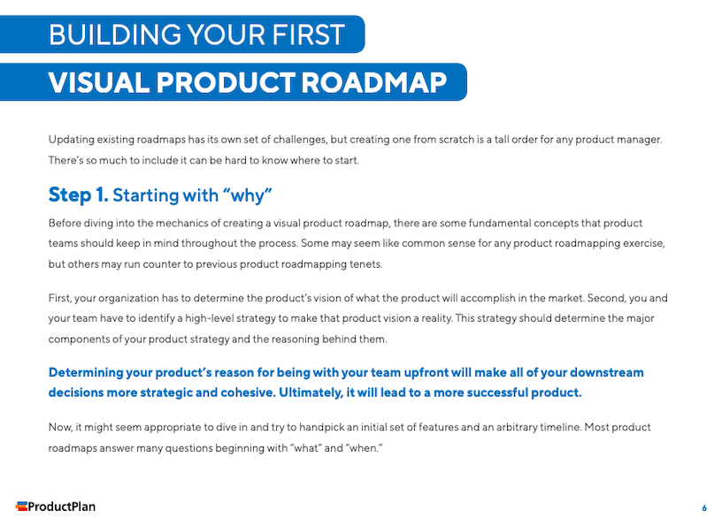 Ebook Building Your First Visual Product Roadmap